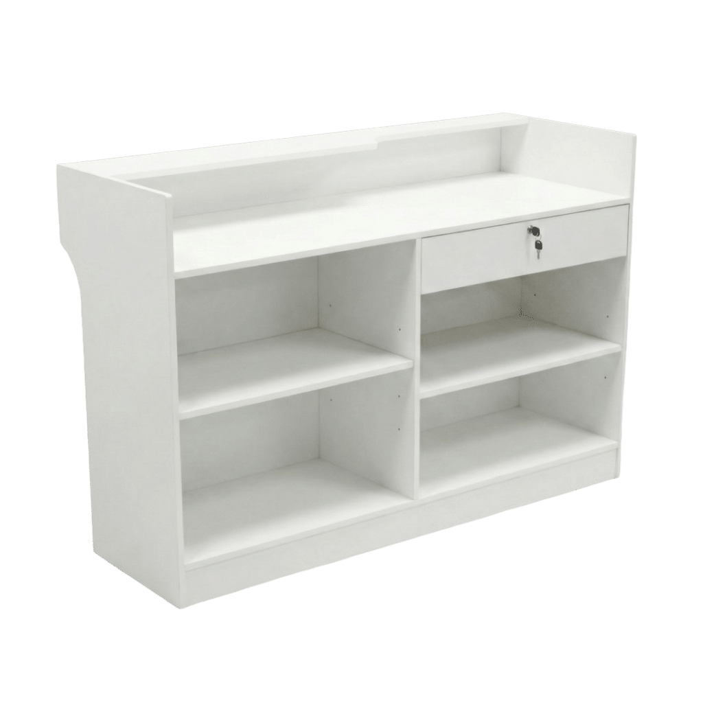 48" White Checkout Counter | Ledgetop