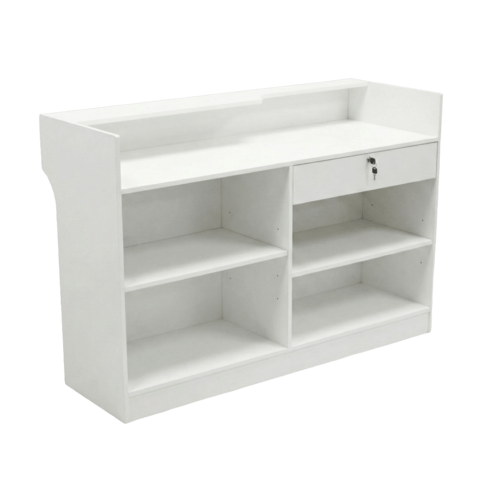 48" White Checkout Counter | Ledgetop