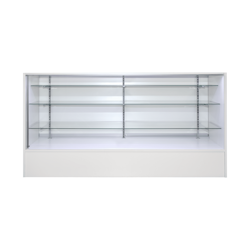 70" White Display Case | Full Vision Display Cases