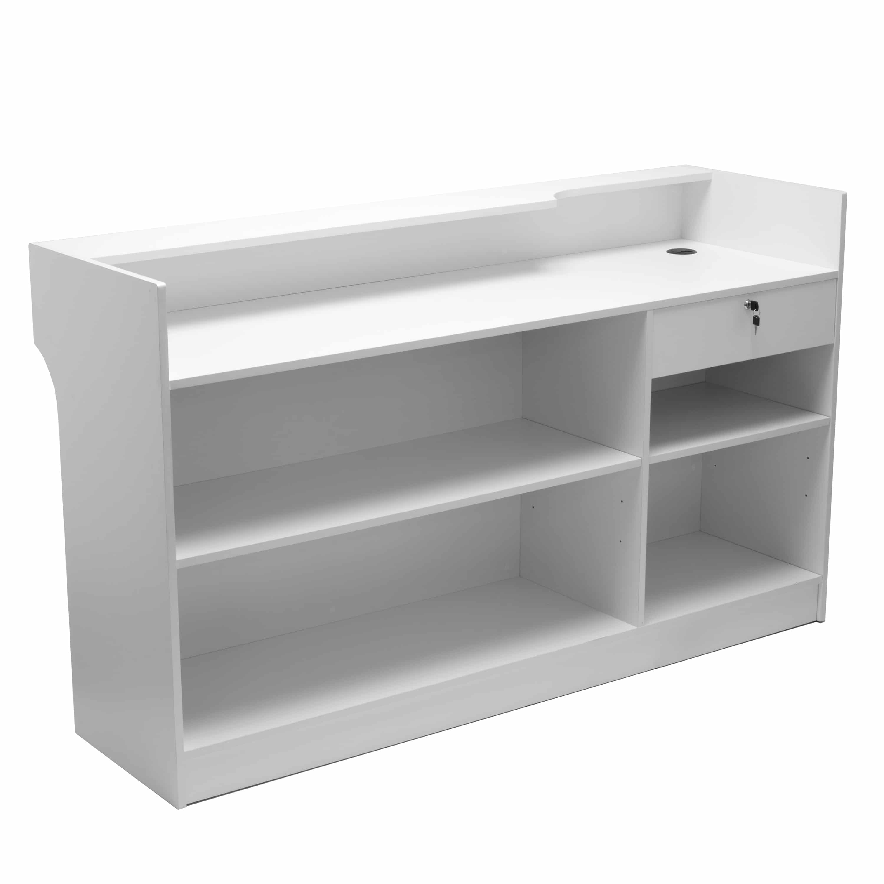 72" White Checkout Counter | Cash Wrap