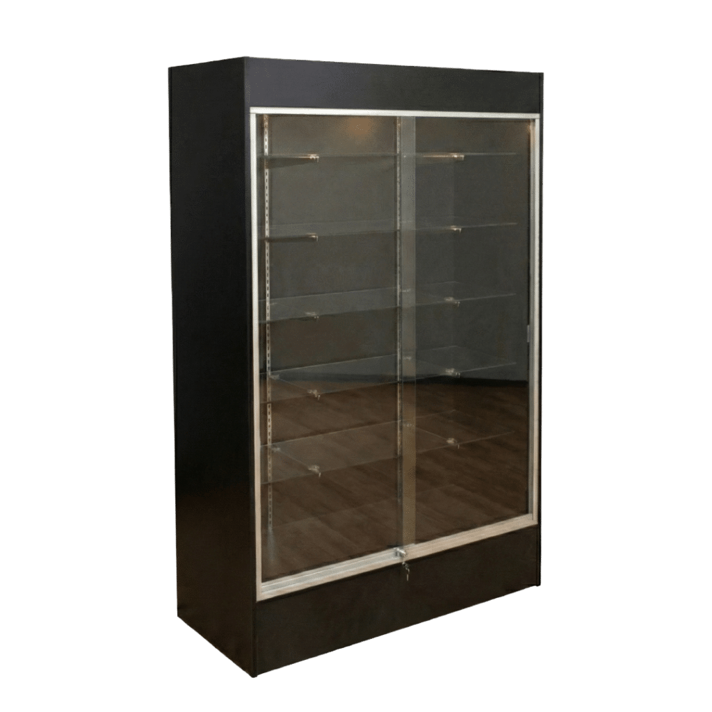 78" Black Wall Display Case | Black Wall Showcase