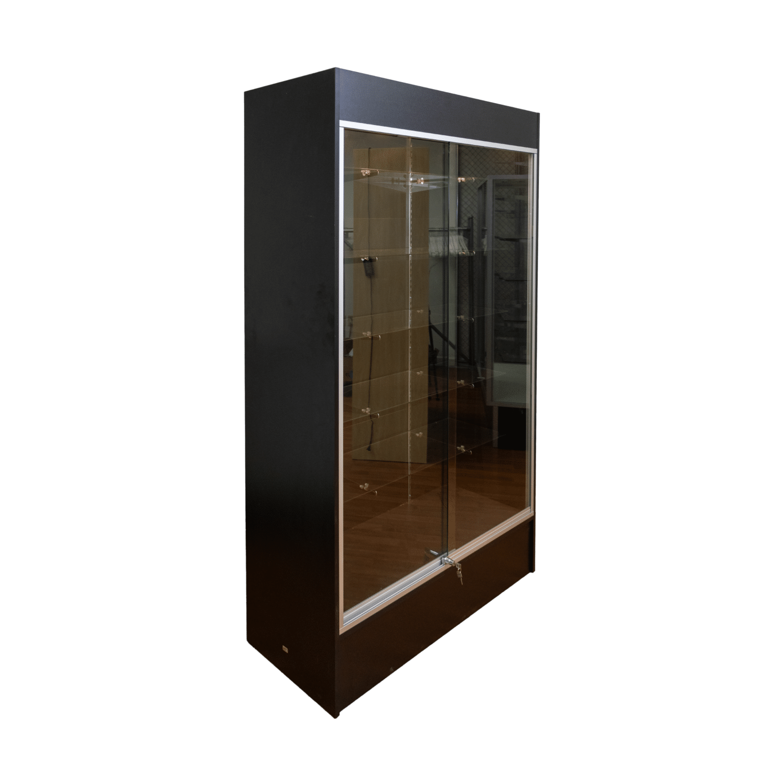 78" Black Wall Display Case | Black Wall Showcase
