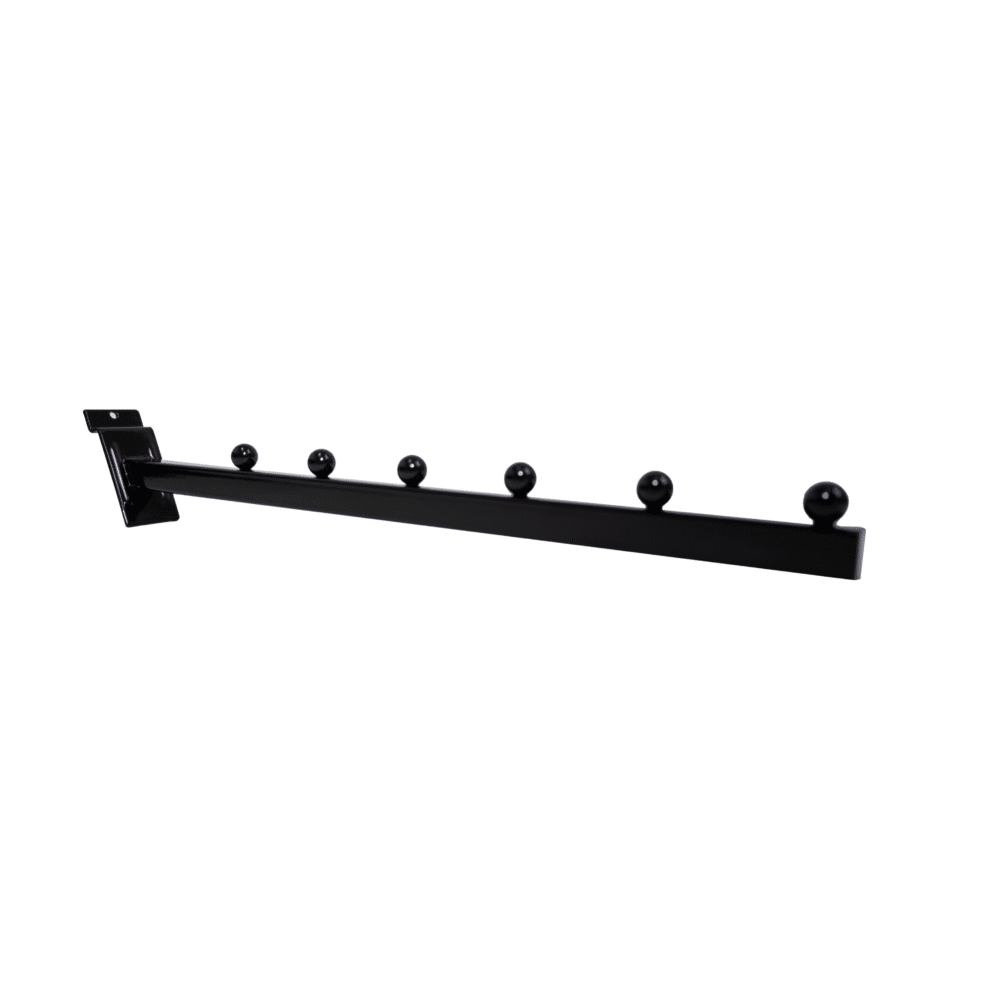 Slatwall Square Tube 6 Ball Waterfall - Black