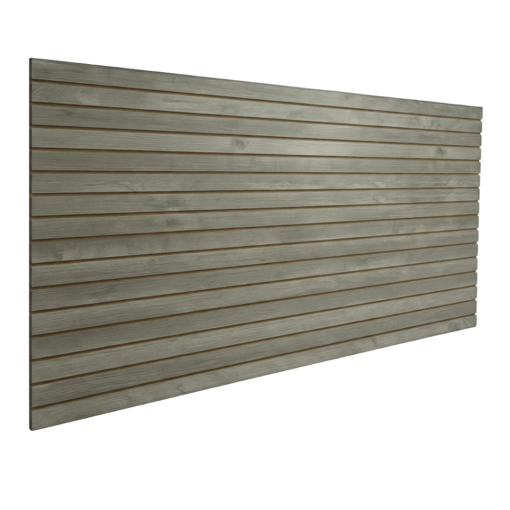 Gray Woodgrain Slatwall Panel | Fast Shipping Available