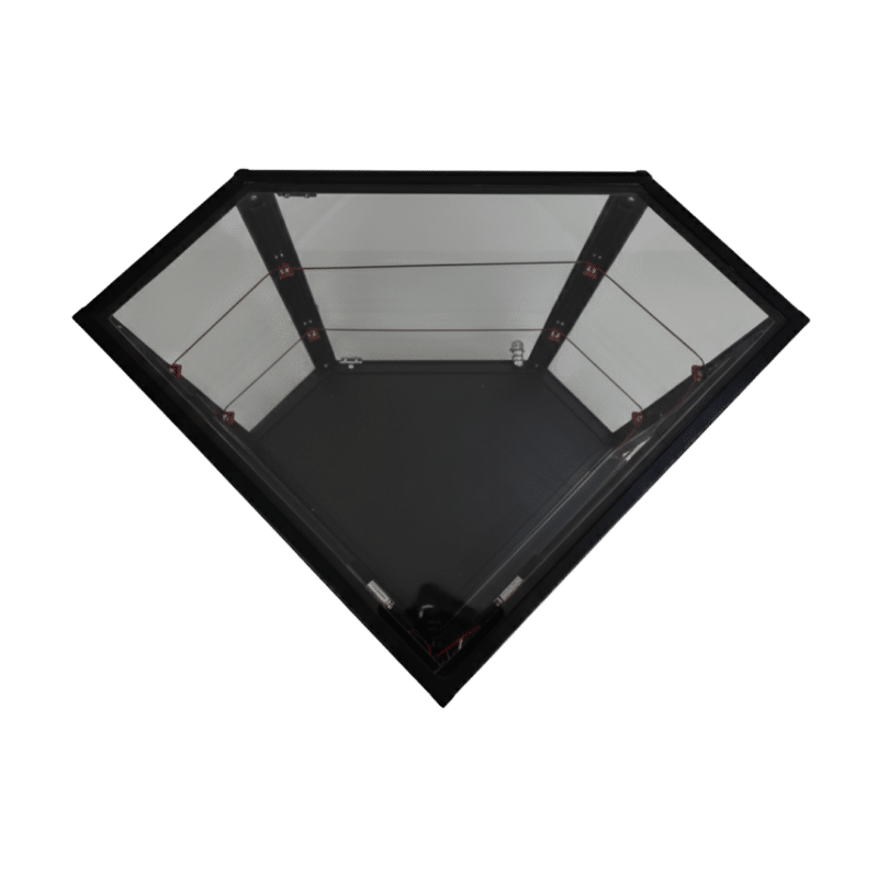 Black Corner Glass Display Case | Glass Corner Display Case