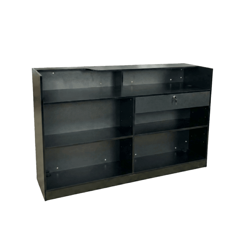 Black Glass Front Checkout Counter 48" | Cash Wrap