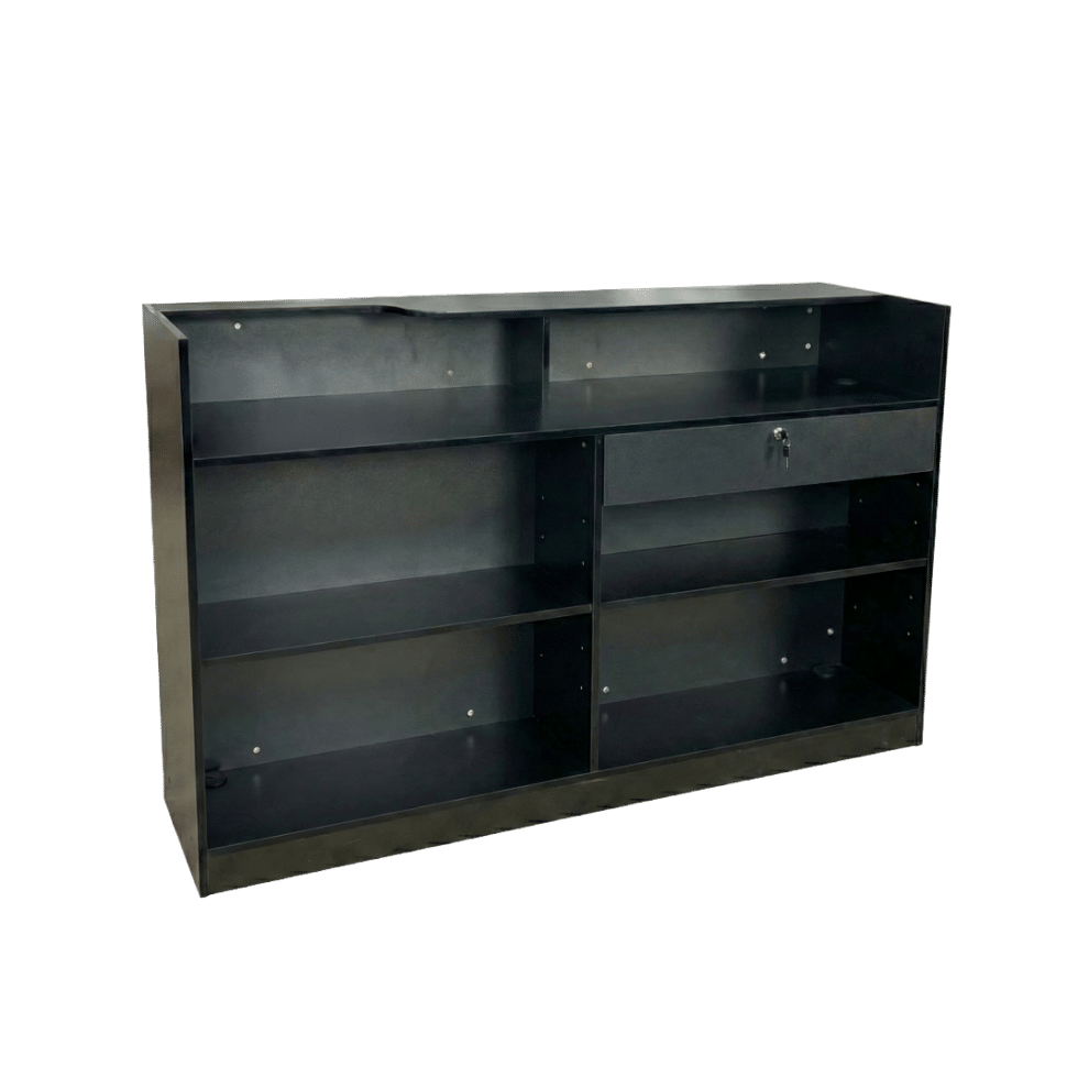 Black Glass Front Checkout Counter 48" | Cash Wrap