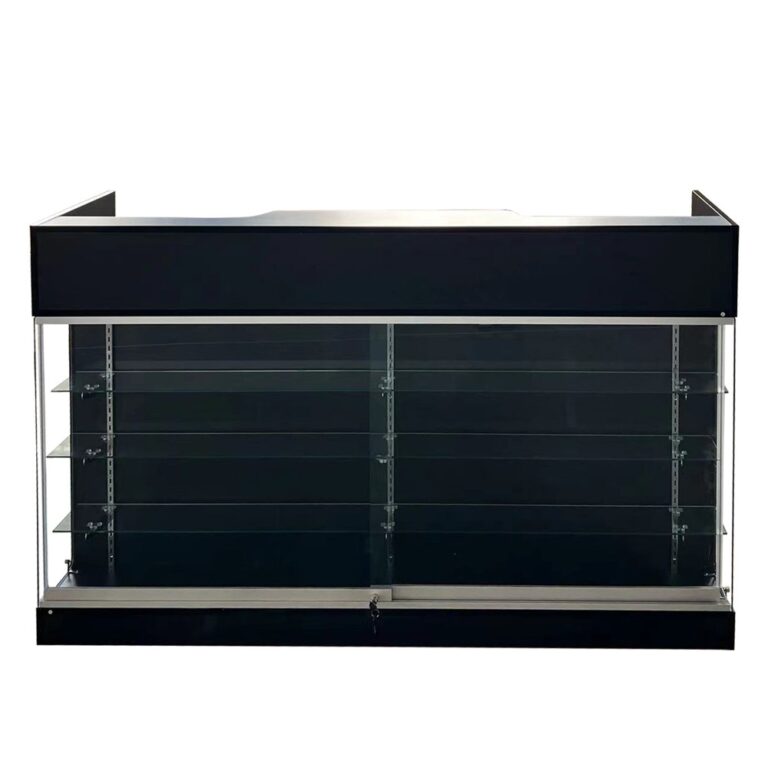 Black Glass Front Checkout Counter 48" | Cash Wrap