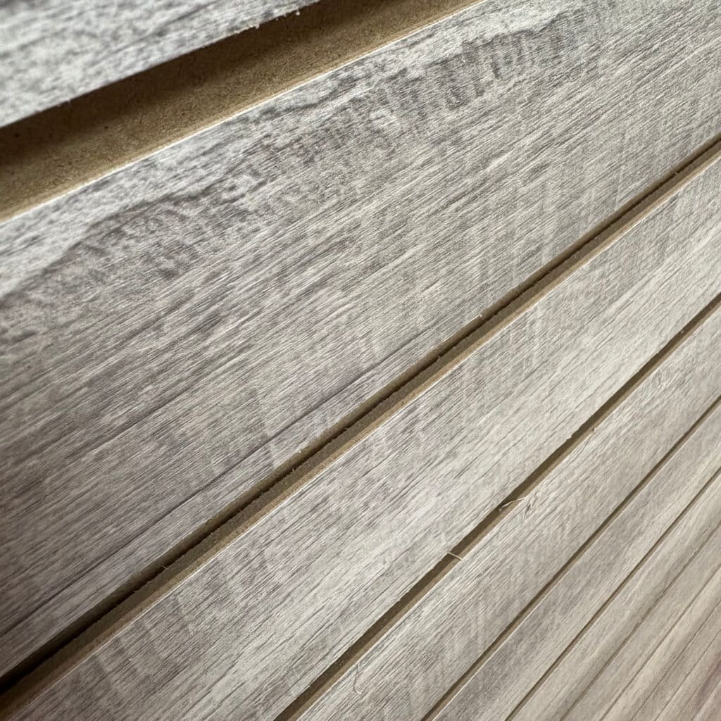 Gray Woodgrain Slatwall Panel | Fast Shipping Available