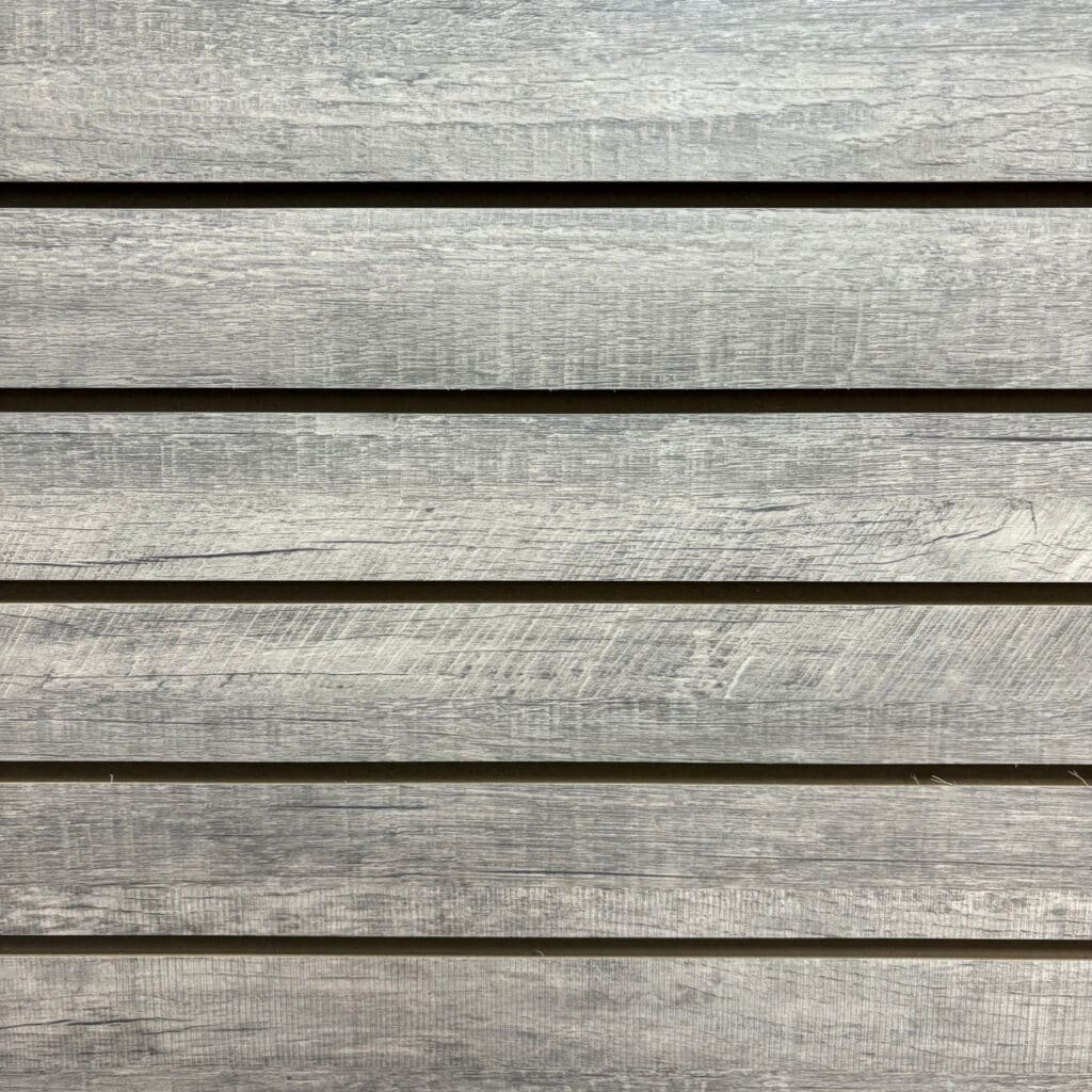 Gray Woodgrain Slatwall Panel | Fast Shipping Available