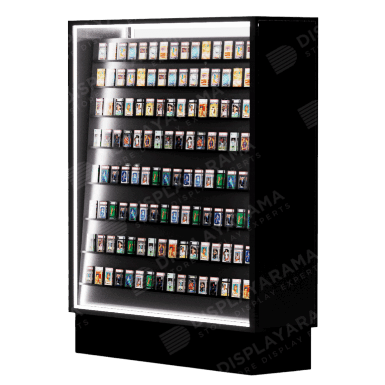 Black Double Sided Sports Card Display Case | with LED