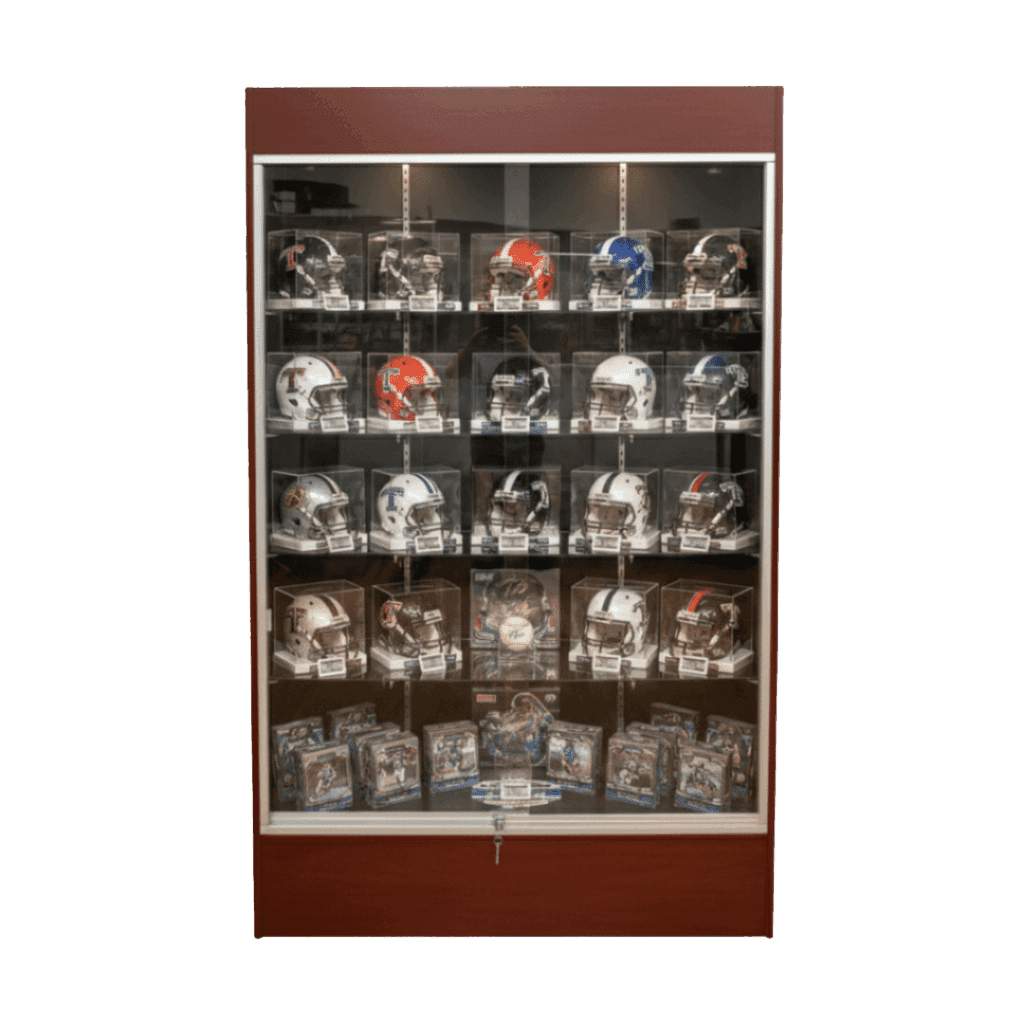 78" Cherry Sports Memorabilia Display Case | Full Vision