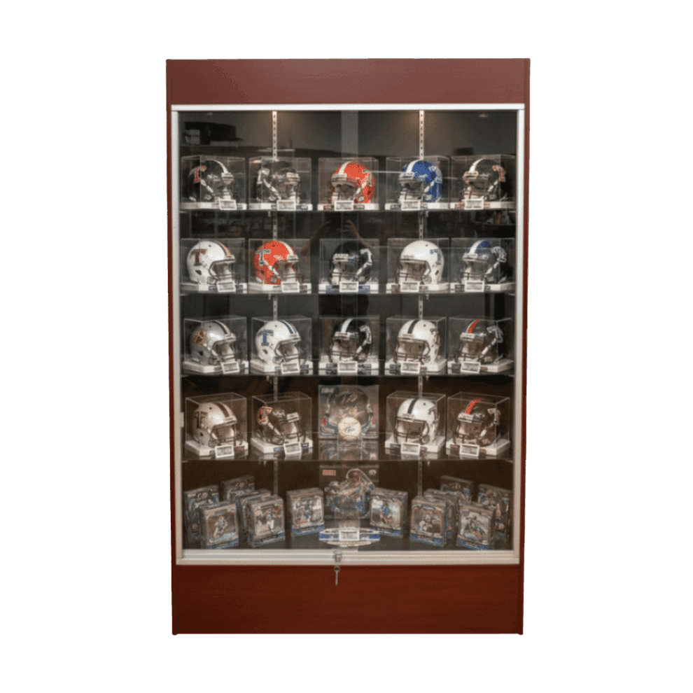 78" Cherry Sports Memorabilia Display Case | Full Vision