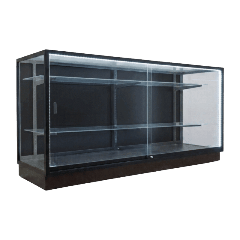 Glass Display Cases - Black, White, Maple, Cherry with LED Lights