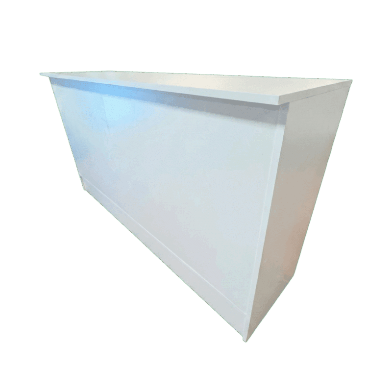 72" White Retail Ledgetop Wrap Counter | Checkout Counter