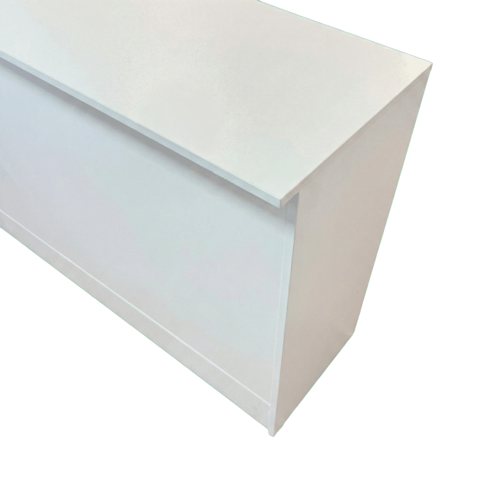 72" White Retail Ledgetop Wrap Counter | Checkout Counter